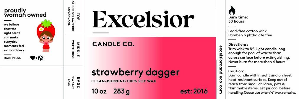 Strawberry Dagger Soy Candle – excelsiorcandleco